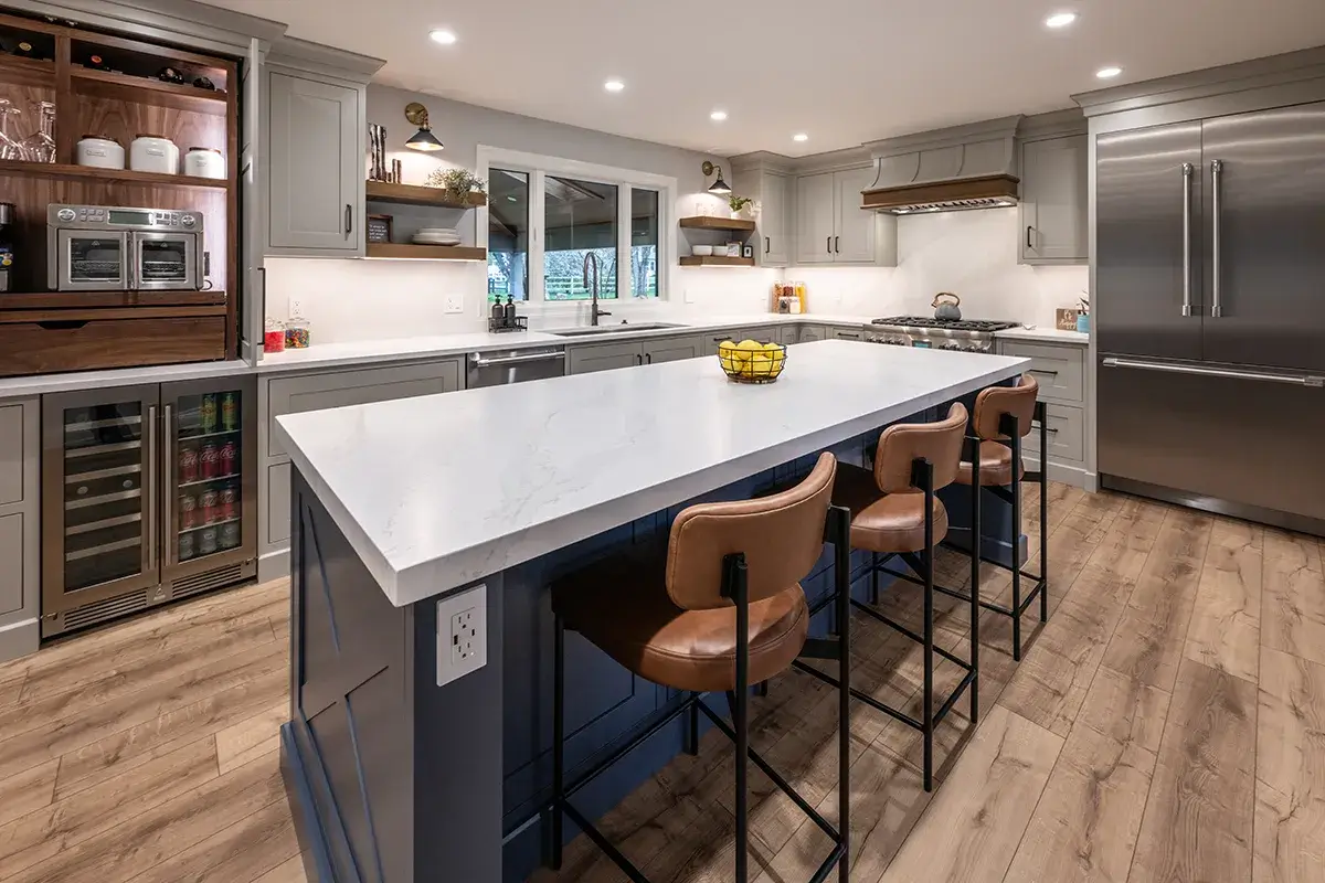 Ultra-Efficient Island Table Kitchen - Laslo Kitchens